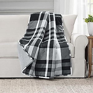 Lush Decor Farmhouse Yarn Dyed Stripe Throw Blanket, Gray/White Single 50X60