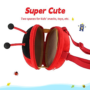 Supercute 3D Cartoon Kids Girls Ladybug Purse for Toddler Kids Crossbody Bags, Red, 6.35.53.9inch