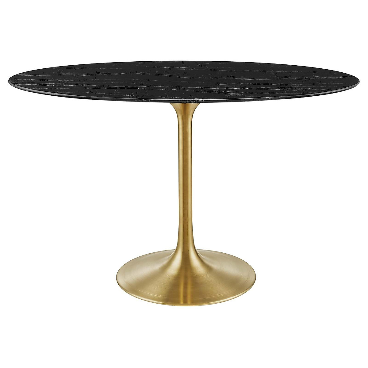 Modway Lippa Oval Artificial Marble 48" Dining Table, Gold Black