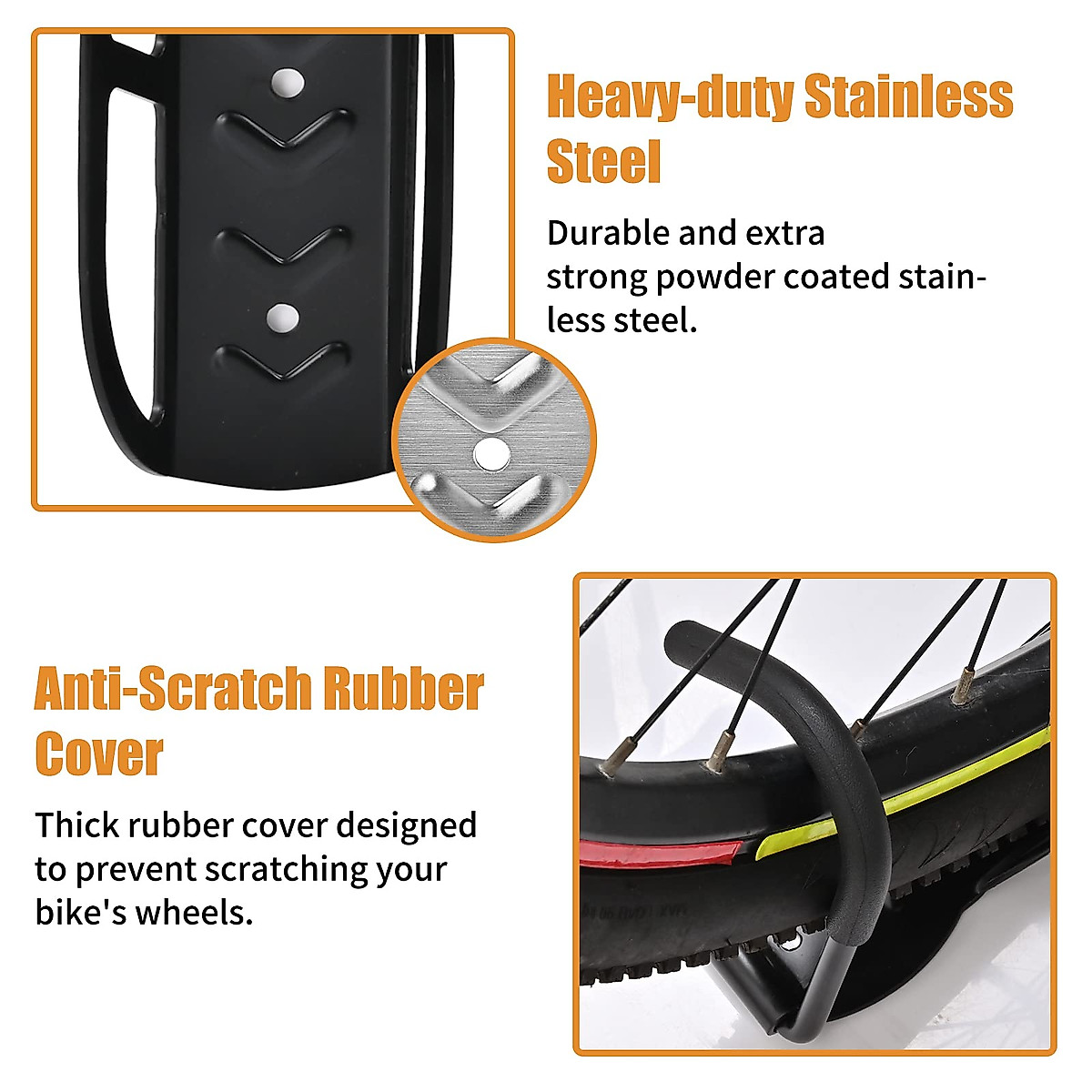 Auwey Bike Rack Garage Hanger Wall Mount Hook Rack Holder Bicycle Hanger Storage Vertical Bike Hook for Indoor Shed, Heavy Duty Holds up to 66 lb