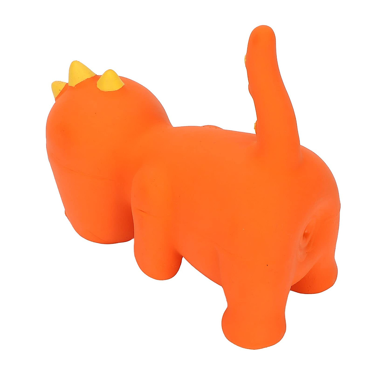 Squeaky Animal Dog to, Squeaky Dinosaur Dog Toy Palatable Interesting Latex Bite Resistant Relieve Anxiety for Pets (Orange Ceratopsian)