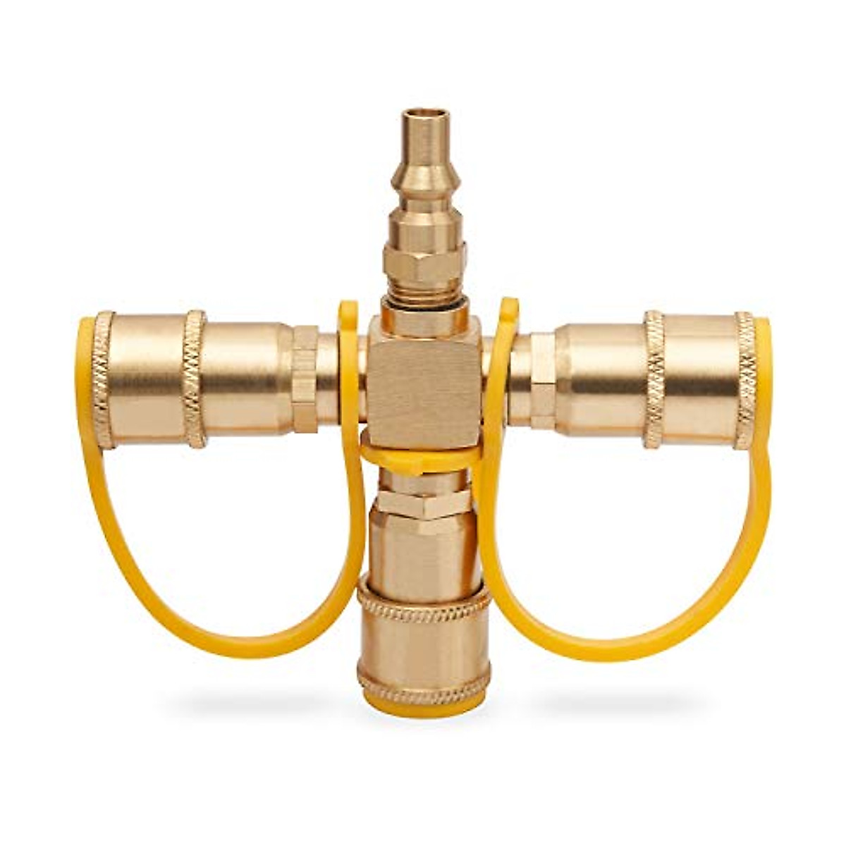 GASPRO Propane Splitter, 3 Ways 1/4inch RV Propane Quick Connect Fitting, Quick Disconnect Adapter for RV, Trailer, Camper, Connect to Propane Quick Connect Hose