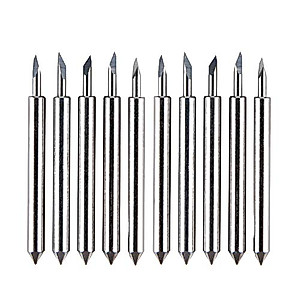 HQMaster 60 Degree Tungsten Steel Lettering Blade Vinyl Cutter Blades for Roland Cutting Plotter, Blue Cap Pack of 10