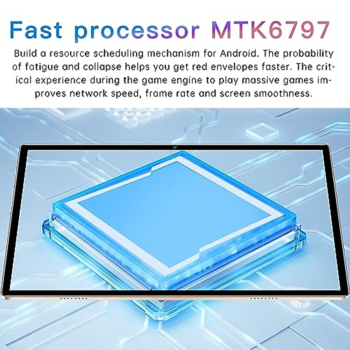 Haofy Tablet PC, Blue 10.1 Inch Tablet Rear 16 MP 4G Network Octa Core Processor 8GB RAM 256 ROM 5.0 for Business and Entertainment (US Plug)