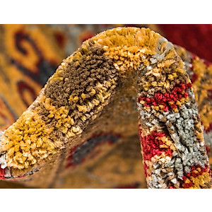 Unique Loom Sahand Collection Border Floral Geometric Area Rug (2' 7" x 6' 7" Runner, Red)