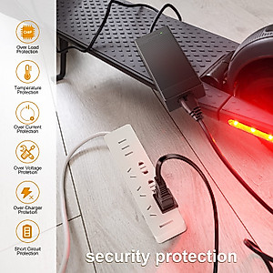 SoulBay 42V Electric Scooter Charger for Hover-1 Gotrax Scooters 36V Lithium Battery Bike E-Bike, AC 100-240V to DC 42V 2A Battery Charger Replacement, 1 Prong 5.5mm Round Tip