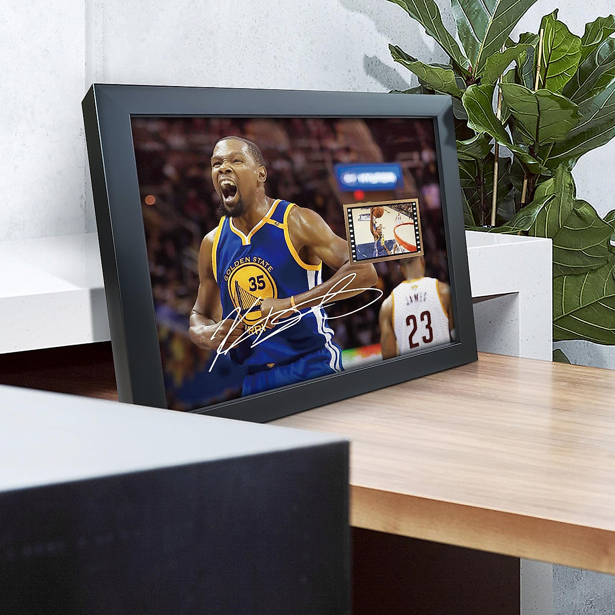 sufenvera Signed Kevin Durant Memorabilia Film Photo Collage Framed Poster,Basketball Decorations Gifts for NBA All-Star Fans 10x8 Inches