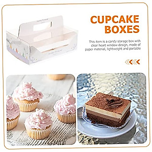 Baluue Muffin Container 10pcs Cupcake Boxes Cupcake Cake Box Mini Muffin Cake Containers Dessert Containers Mini Cupcake Packaging Containers Paper Cupcake Carrier Pie