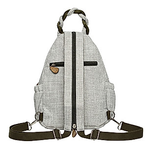 Casual Canvas Backpack，Hand-woven ladies backpack，Convertible Multifunctional Straps Ladies Shoulder Chest Bag（Everything is fine backpack）