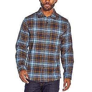 Eddie Bauer Bristol Men's Flannel Shirt - Deep Denim Plaid Small