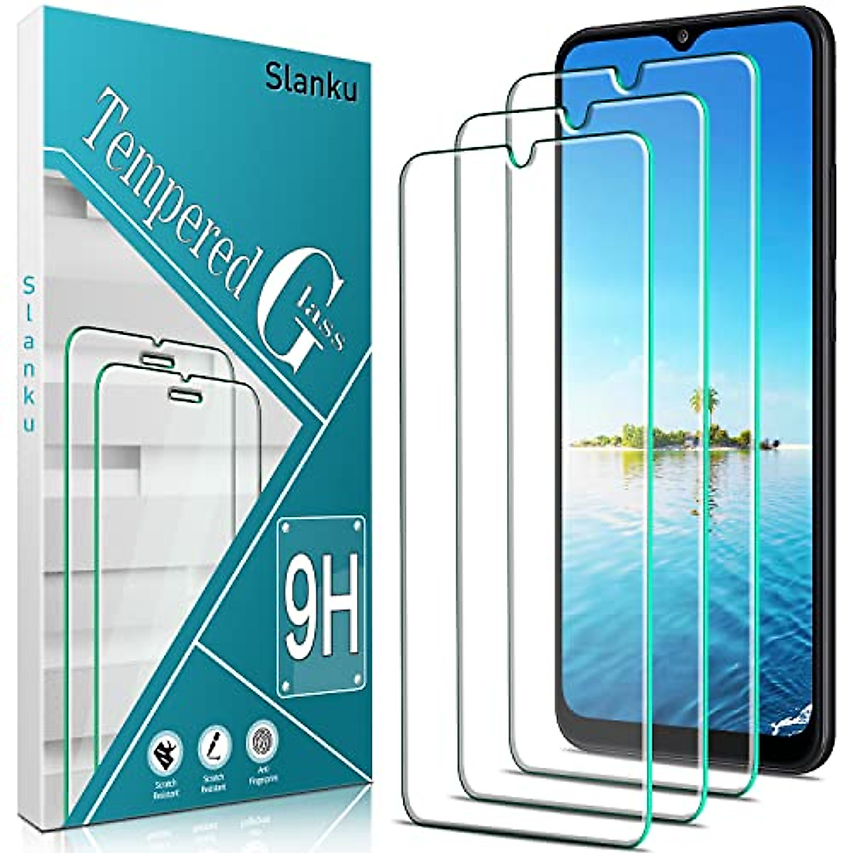 Slanku [3 Pack] Screen Protector For Samsung Galaxy A32 5G, M12 Tempered Glass, Bubbles Free, Case Friendly, Anti-Scratch, Easy to install, 9H-hardness