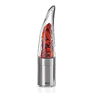 AdHoc Pepe Chili Cutter and Spice Grinder - Dried Spice Cutter with Aroma Bottom Cap - Homemade Red Chili Flakes - Stainless Steel, 8"