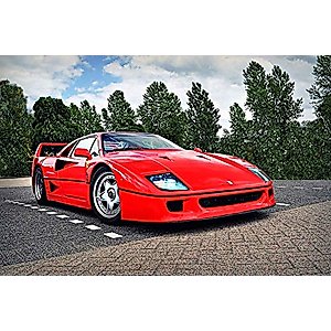 Canvas Art Print of XOTIKS Ferrari F40 - Fine Art Giclee Canvas Print Wall Art. Professional gallery wrap style and ready to hang Photo on Canvas Gallery Wrap Wall Display. (498) (16" x 24")