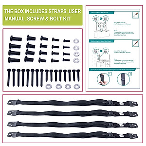 Furniture Anchors for Baby Proofing, Anti-tip TV Straps Safety, All Metal Parts, 4 Pack - Black