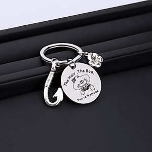 ENSIANTH Moana Inspired Gift The Hair The BOD You're Welcome Moana Keychain Hawaiian Gift (The Hair The Blood Keychain)