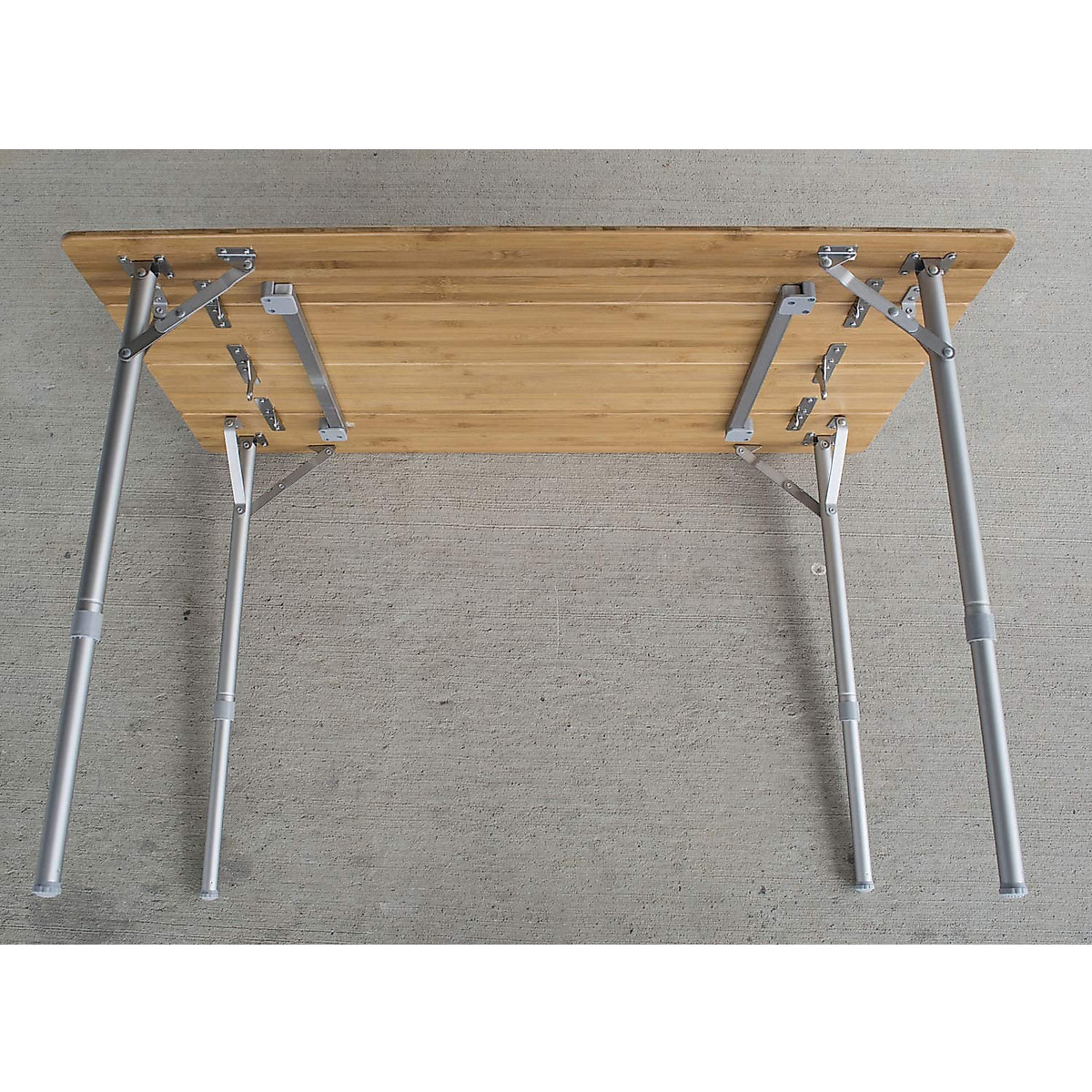 Buffalo Tools FFBAT40 Folding Bamboo Adj Table 40In, Brown