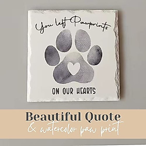 Paw Place Pet Memorial Gifts for Loss of a Dog or Cat - Decorative Ceramic Tile - Sympathy Gift In Memory and Remembrance for Your Pets