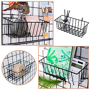 Jnnzzggu 3 Pack Wire Baskets,Wall Grid Panel Hanging Wire Basket,Wall Storage and Display Basket for Cabinet & Pantry Organization and Kitchen,Bathroom,Bedroom Storage