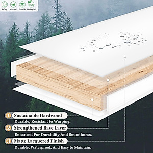 Premium White Glossy Finish Floating Shelves for Wall, 17'', Bright Solid Wood Floating Shelves, Sleek Wall Shelf Set with Strong Hidden Brackets for Contemporary Home Decor, Heavy Duty, Set of 2