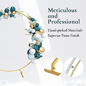 Sunnacate Balloon Arch Stand, 6.56 Ft Stable Golden Circle Balloon Arch Frame Round Backdrop Stand for Wedding Birthday Party Baby Shower Decoration