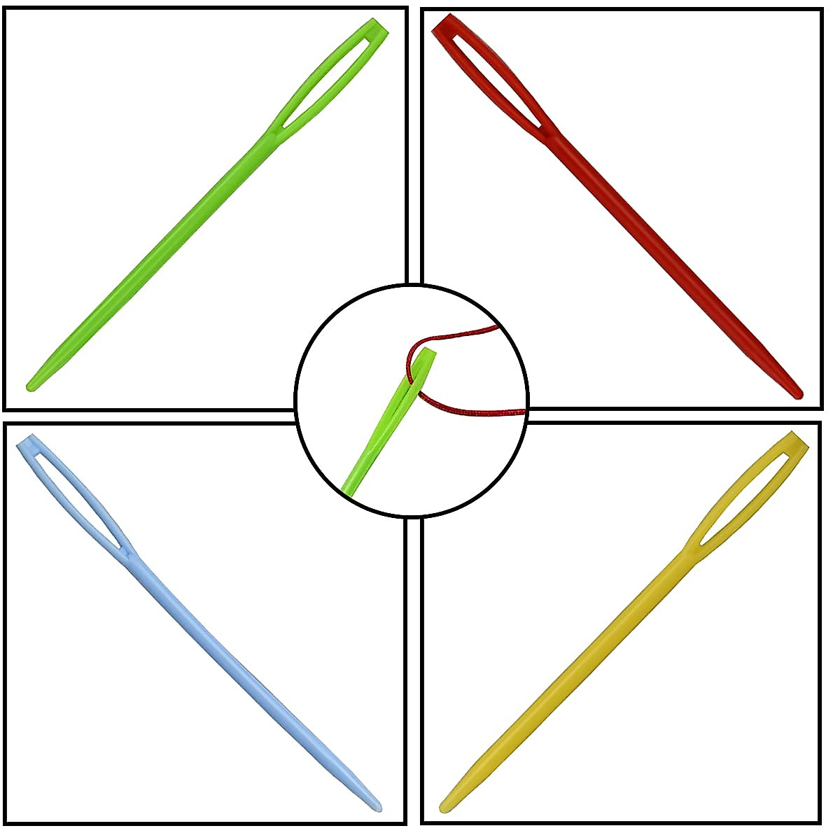 48pcs 2.7 "Large Eye Plastic Sewing Needles Yarn Needles Safety Lacing Needles Children Safety Learning Needles Applicable to Children Craft Needles Project，4 Colors