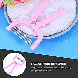 Healifty Manual Chin Hair Shaver 2Pcs Portable Facial Hair Removal Threading Epilator Manual Beauty Hair Remover for Women (Pink) Face Hair Threader