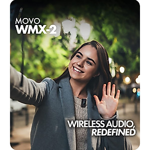 Movo WMX-2 Wireless Camera Microphone with Charging Case - Lavalier Mic for DSLR Cameras, Vlogging, Content Creation, Filmmaking