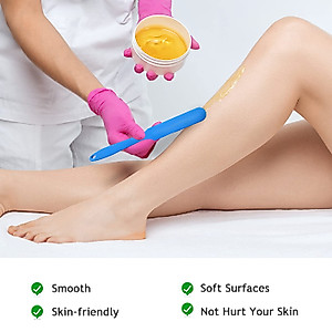 TCJJ 15PCS Non-stick Wax Sticks Reusable Wax Spatulas Wax Applicators Large Small Plastic Scraper for Hair Removal Waxing and Beauty Makeup