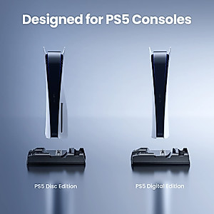 Tobo Cooling Stand for PS5 Dual Controller Charging Stand Charging Dock Vertical Stand for PS5 Playstation5 Digital Edition/Ultra HD Disc Edition with 11pcs Game Rack Organizer TD-385GA