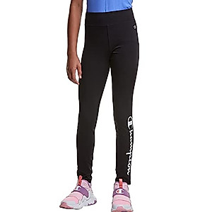 Champion Heritage Girls Performance Legging Stretch Pant | Active Athletic Pant  (Medium, Black)