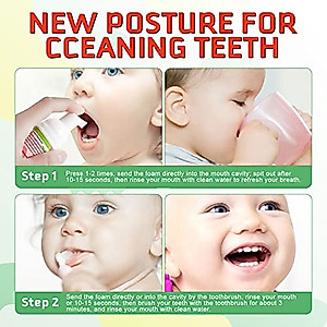 Kids Foam Toothpaste with Low Fluoride,Toddler Anti-Cavity Foaming Toothpaste Watermelon Flavor for U Shaped Toothbrush for Children Kids Ages 3 Plus 2.11(60ml) fl oz