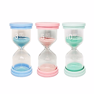 Best of Times, LLC 3 Pack 3/5/10 Minutes Glass Hourglass Sand Timer Set for Kitchen