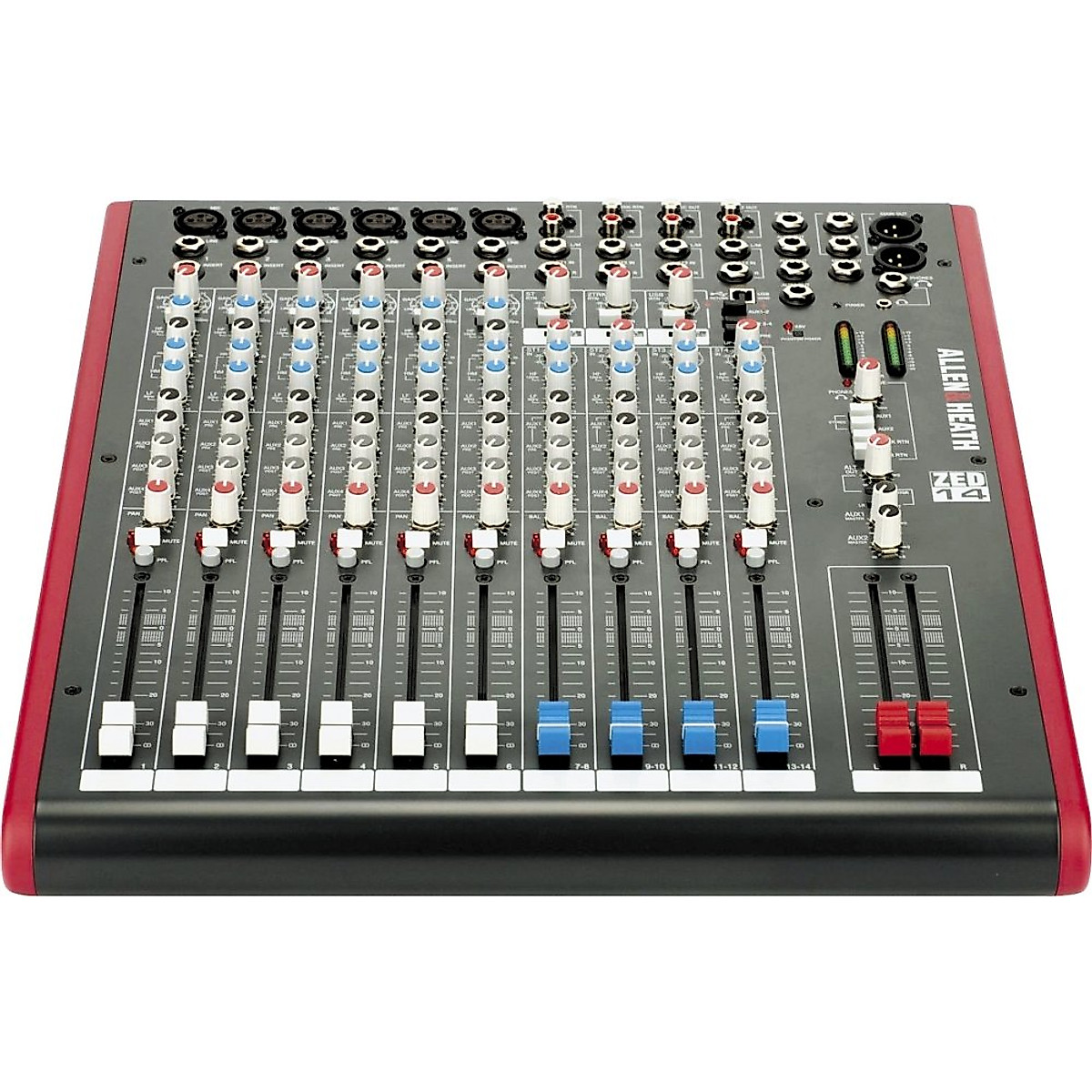 Allen & Heath ZED-14 - 14-Channel Touring Quality Mixer with USB I/O (AH-ZED-14),Grey/Red