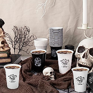 Nefelibata 50 Pack Gothic 30th Birthday Party Cups Halloween Women Death to My 20s Plastic Cup Female RIP Twenties Party Supplies Funny Falll Girl 30th Birthday Table Decorations