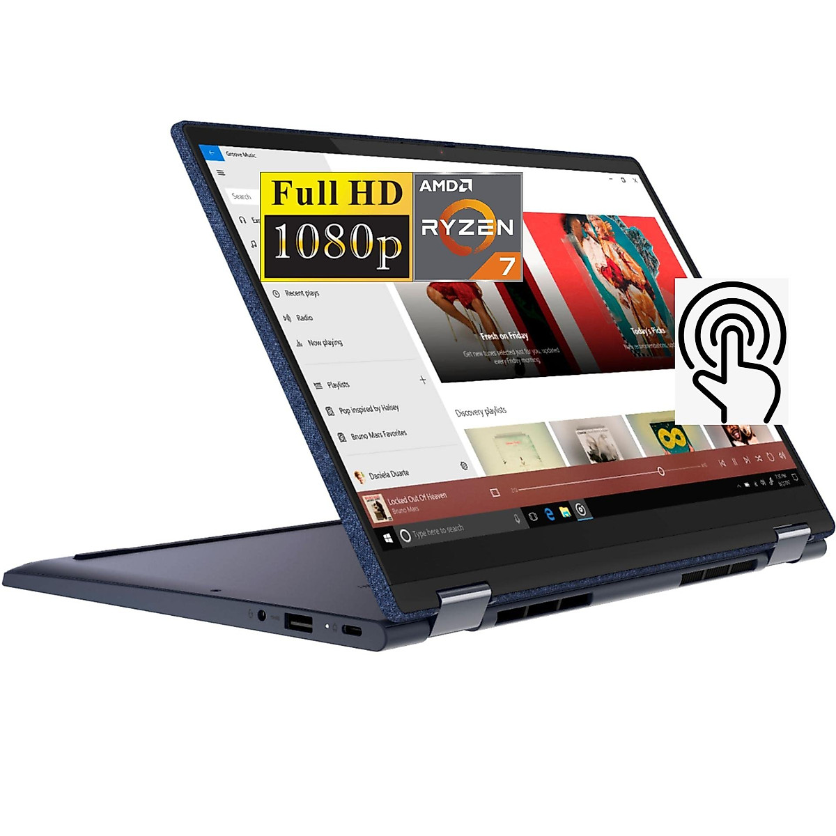 Lenovo 2022 Newest Yoga 6 13 2-in-1 13.3" FHD IPS Touchscreen Laptop, AMD Octa-Core Ryzen 7 5700U(Beats i7-10510U), 16GB RAM, 1TB SSD, Backlit KB, Fingerprint Reader, WiFi 6, Windows 11, Blue+JVQ MP