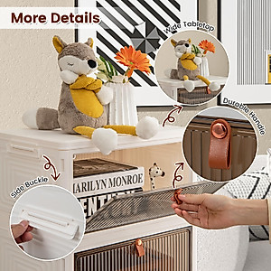 COSTWAY Storage Bins with Lid, 6 Tier Stackable Plastic Storage Bins with 4 Wheels, Magnetic Door, Ideal for Organizing Clothes, Snacks, Foldable Closet Shoe Organizers Box for Dorm, Home