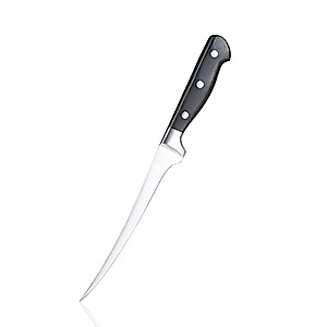 MEUFTY'S 7 Inch Flexible blade with Corrosion Resistant Coating POM Smooth Grip-Solid Handle Thin Fillet Fishing Knife Precision Forged High-Carbon Stainless German Super Steel Certified Knife