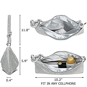 YIKOEE Glitter Rhinestone Purse Crystal Evening Clutch Bag