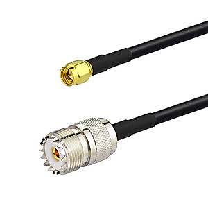 Bingfu Ham Radio Antenna Adapter SMA Male to UHF SO239 Female RG58 Coaxial Jumper Cable 1m 3 feet for Two Way Radio Handheld Marine VHF Radio RTL SDR Receiver Portable VNA Vector Network Analyzer
