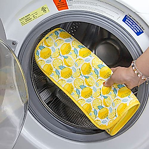 Reversible Ultra Absorbent Microfiber Dish Drying Mats 2 Pack. Air Dry Plates, Bowls, Flatware, Cups, Mugs and More on Kitchen Countertops. Machine Washable and Super Fast Drying (Lemon)