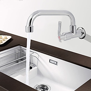 G1/2in Wall Mounted Single Cold Water Tap, Kitchen Tap Sink Water Faucet for Home Kitchen Use(LQ-3092 25cm)