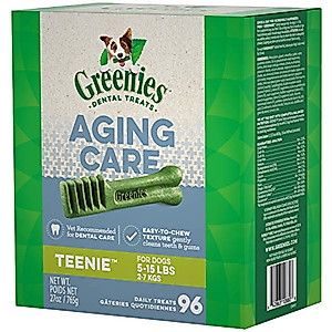Greenies Aging Care TEENIE Natural Dental Care Dog Treats, 27 oz. Pack (96 Treats)