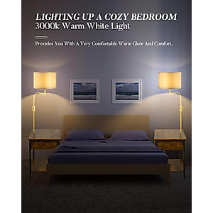 bulbeats 54IN Side End Table with Lamp Attached, Dimmable (Brightness Adjustable) Floor Lamp with Drawer and Shelf, 3000K E26 Bulb Included, 300° Rotatable Standing Lamp for Living Room Bedroom