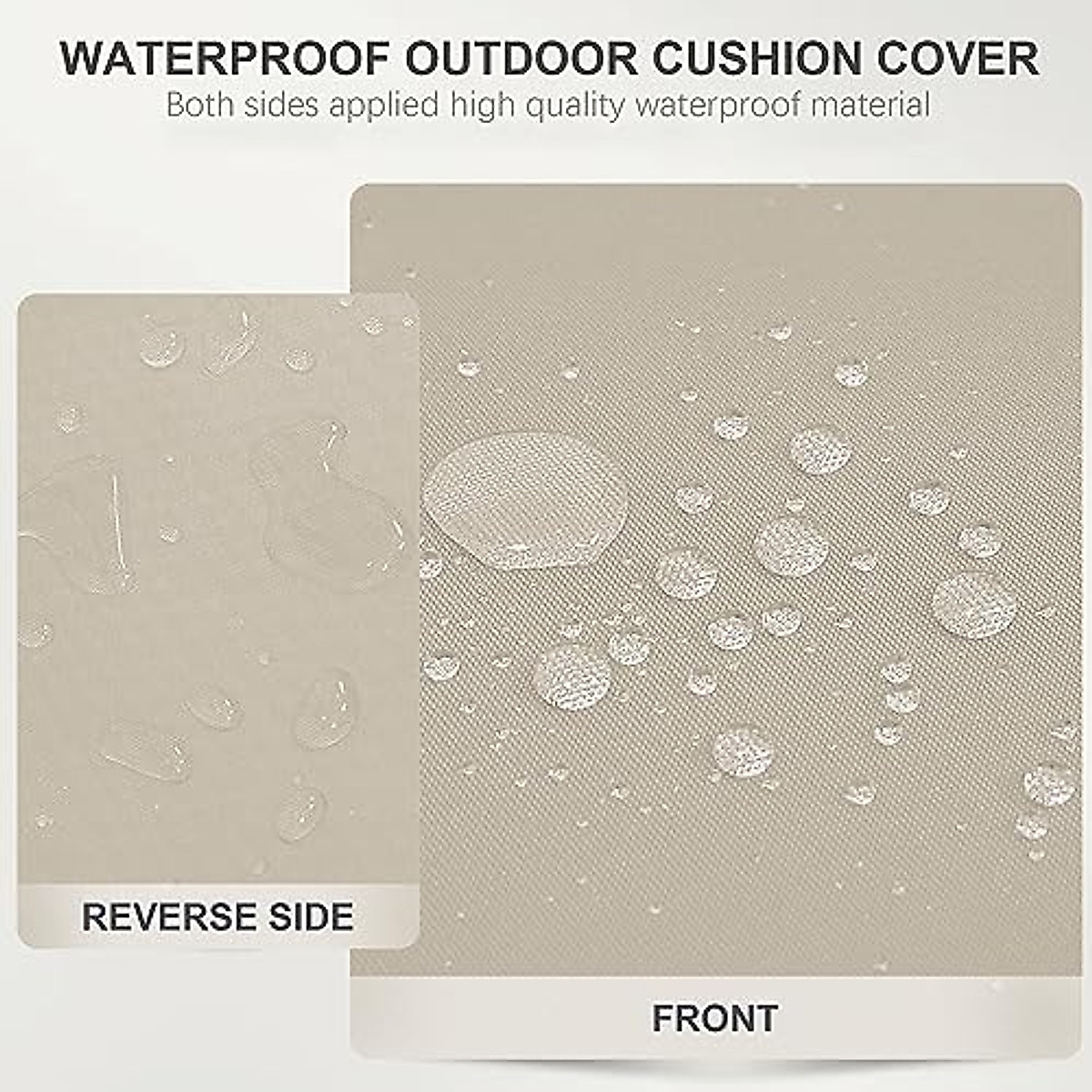 Favoyard Outdoor Chair Cushions 19"x19"x2" Set of 4 Waterproof Seat Cushion for Patio Furniture with 3-Year Fade Resistant Removable Cover Attach Straps Hidden Zipper Round Corner for Yard Garden