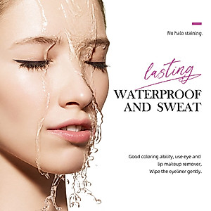 LAMUSELAND Eyeliner Stamp Wingliner, Waterproof Smudgeproof Liquid Eye Liner Gel Pen Set, Long Lasting Heart Black Thin Double Ended Pencil Makeup Tools for Women (A Star)