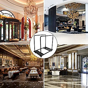 Table Cart Folding Cart Rack for 60" Round Heavy Duty Desk Trolley Black Push Cart with Mute Wheel 10 Table Capacity Fits for Hotel and Conference Center Use,45.3 X 45.3 X 29.1''