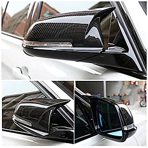 Door Mirror Covers Compatibility With F20 F22 F23 F30 F31 F32 F33 F36 F87 M2 X1 E84 Rearview Side Mirror Cover Caps Trim Replacement 2PCS (Carbon Fiber)
