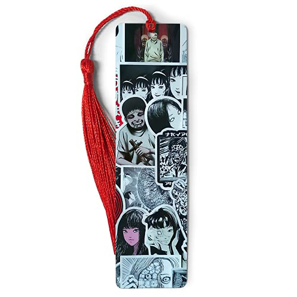 Bookmarks Metal Ruler Junji Bookography Ito Measure Collage Tassels Bookworm for Reading Bookmark Book Bibliophile Gift Markers Christmas Ornament