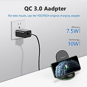 Yootech Wireless Charger,10W Max Wireless Charging Stand with Quick Adapter, Compatible with iPhone 14/14 Plus/14 Pro/14 Pro Max/13/13 Mini/13 Pro Max/SE 2022/12/11/X/8,Galaxy S22/S21/S20/S10