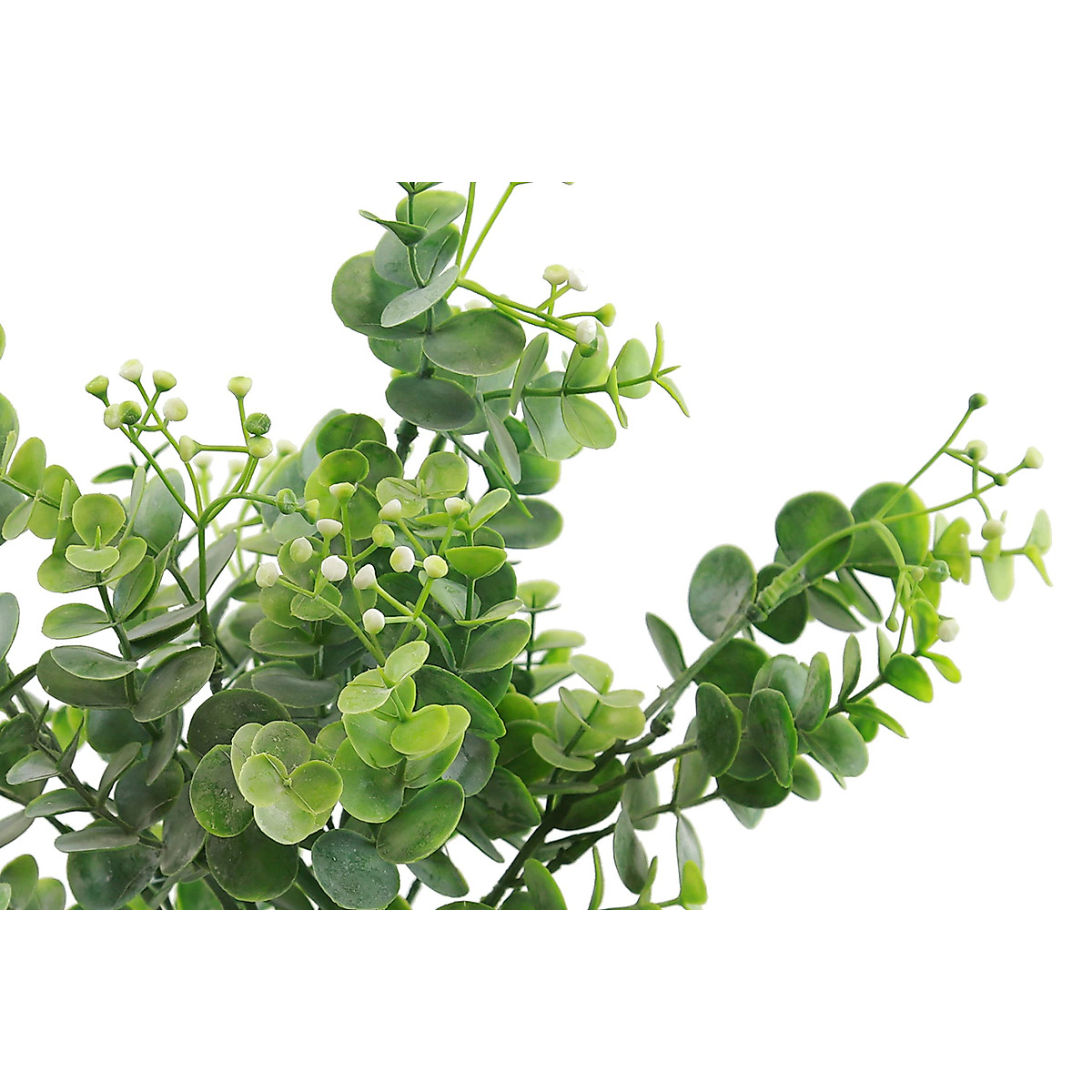 Season’s Need Decor 2 Bundles Artificial Boxwood Shrubs - Eucalyptus Greenery Stems - Fake Plants for Garden Home Porch Patio Window Box Bedroom Décor - Artificial Eucalyptus 15inches (Green)